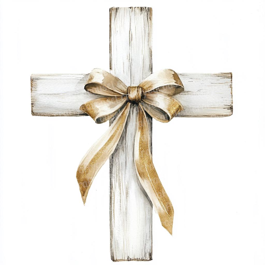 8 Bow Cross Clipart, Watercolor Clipart, He is Risen Clipart, Printable ...