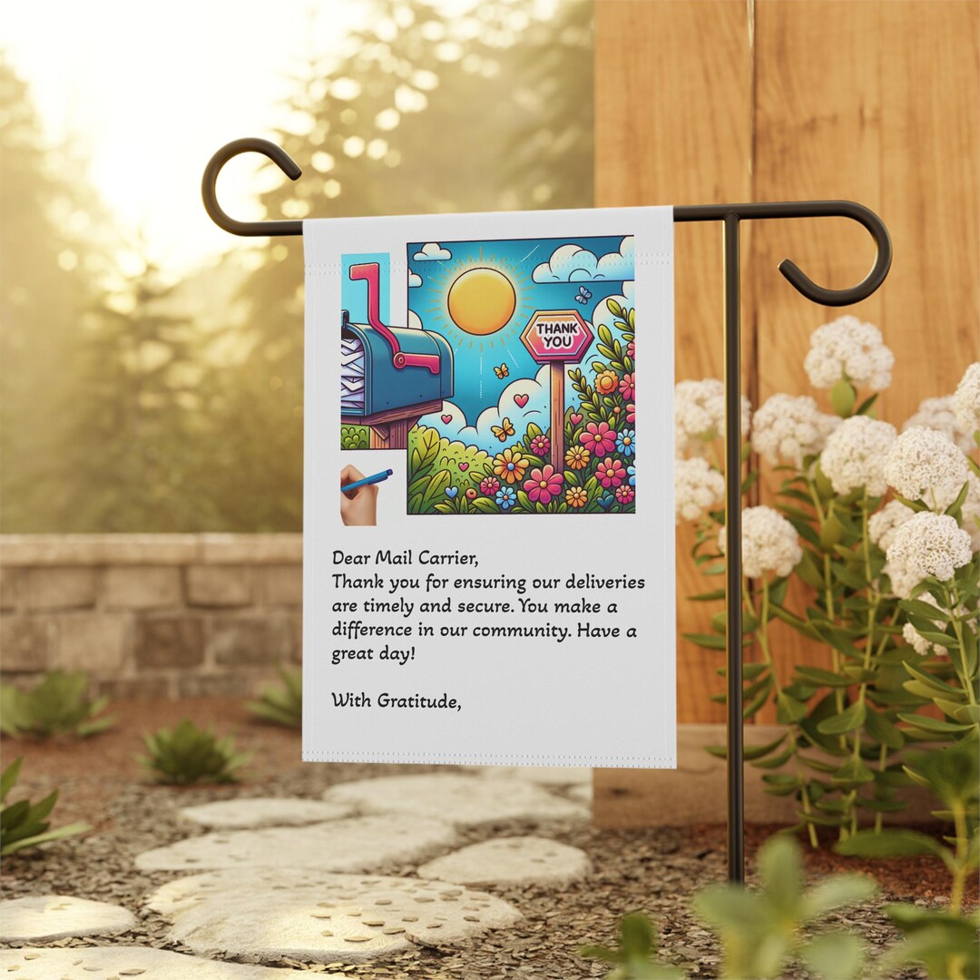 Garden Banner, Mail Carrier Message Flag, Outdoor House Sign, Welcome ...