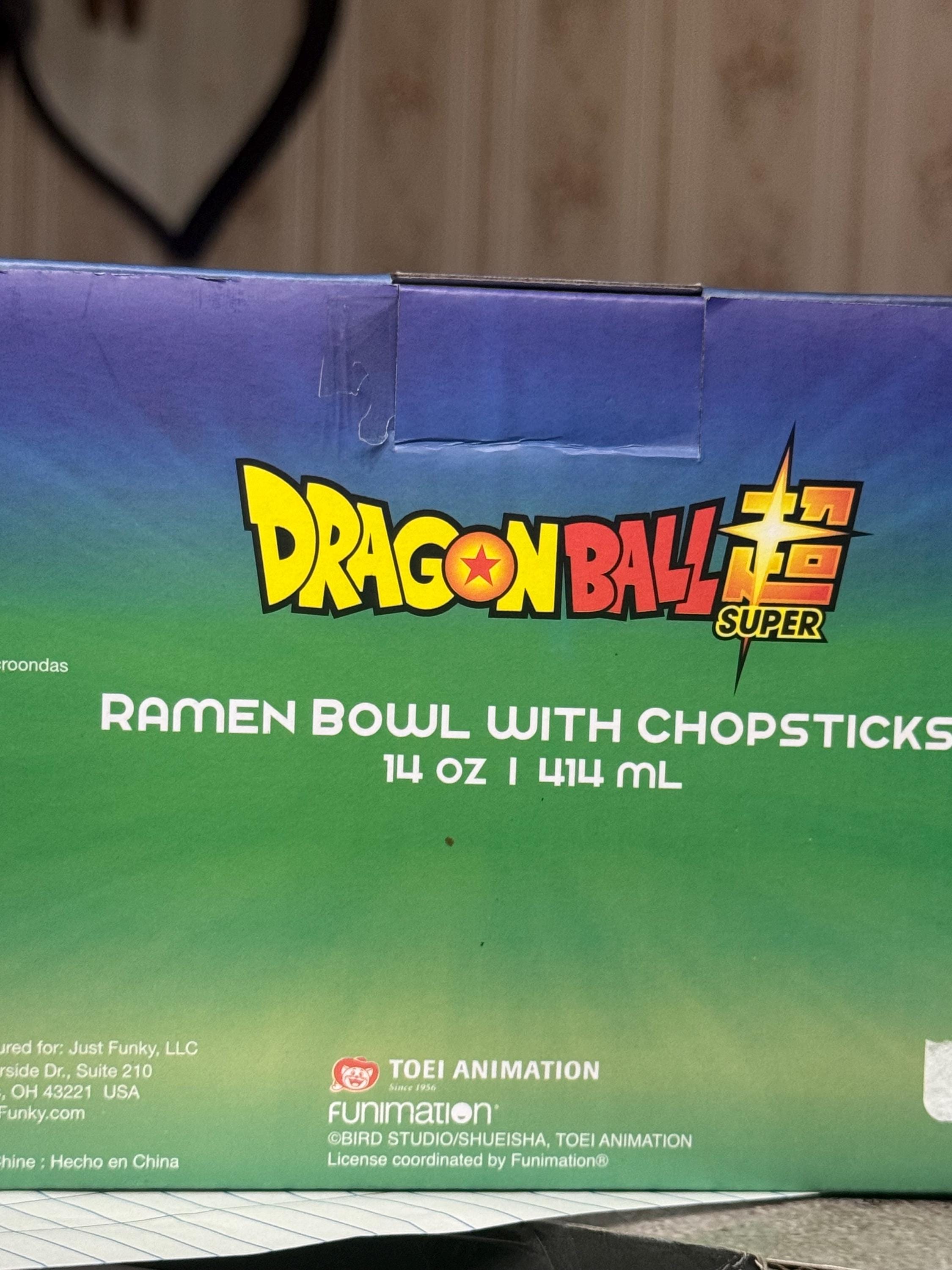 Dragon Ball Z Super Goku Kanji Ceramic Ramen Bowl W/ Wooden Chopsticks ...