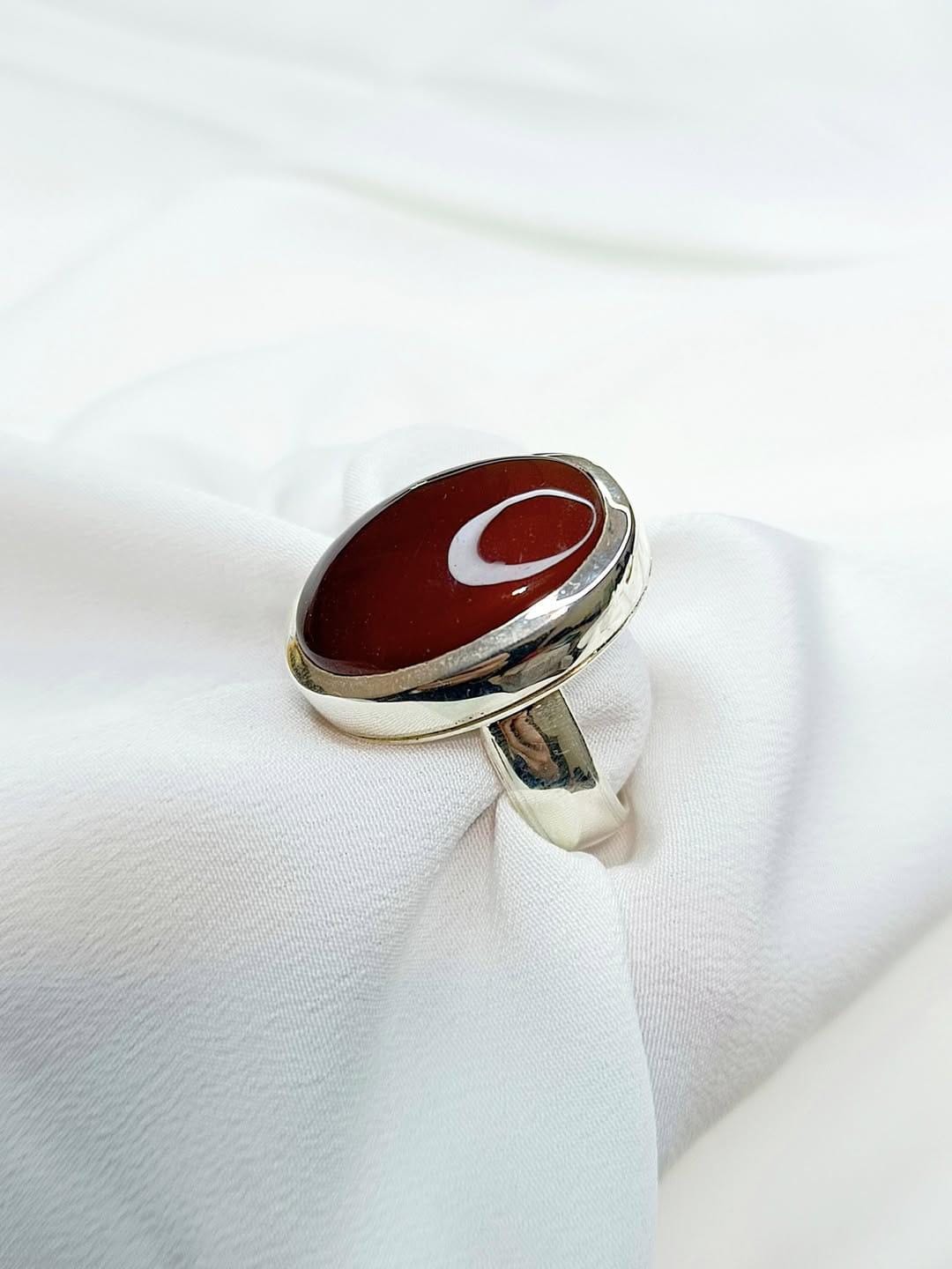 Red Agate Ring: Handmade 925 Sterling Silver Aqeeq Ring - Etsy