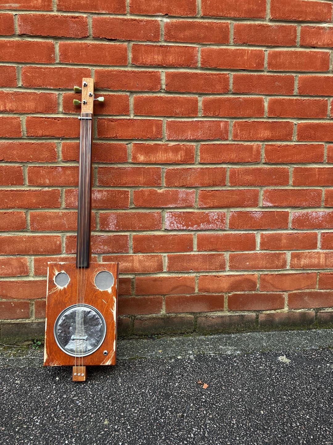 Unique Cigar Box Guitar, Electric Acoustic With Paint Lid Resonator! - Etsy