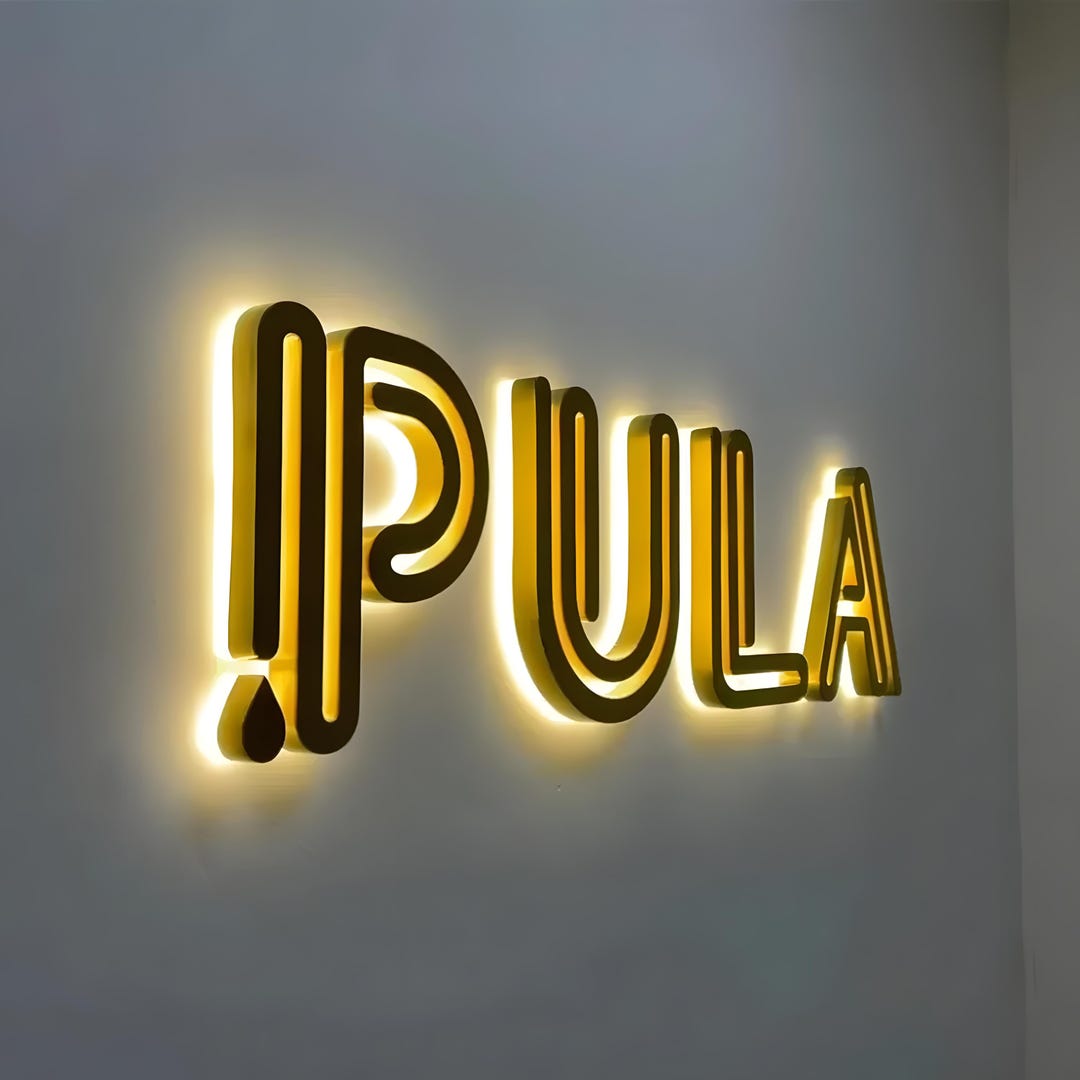 Custom Metal Signage, Halo Lit Storefront Signs, Backlit Business Sign ...