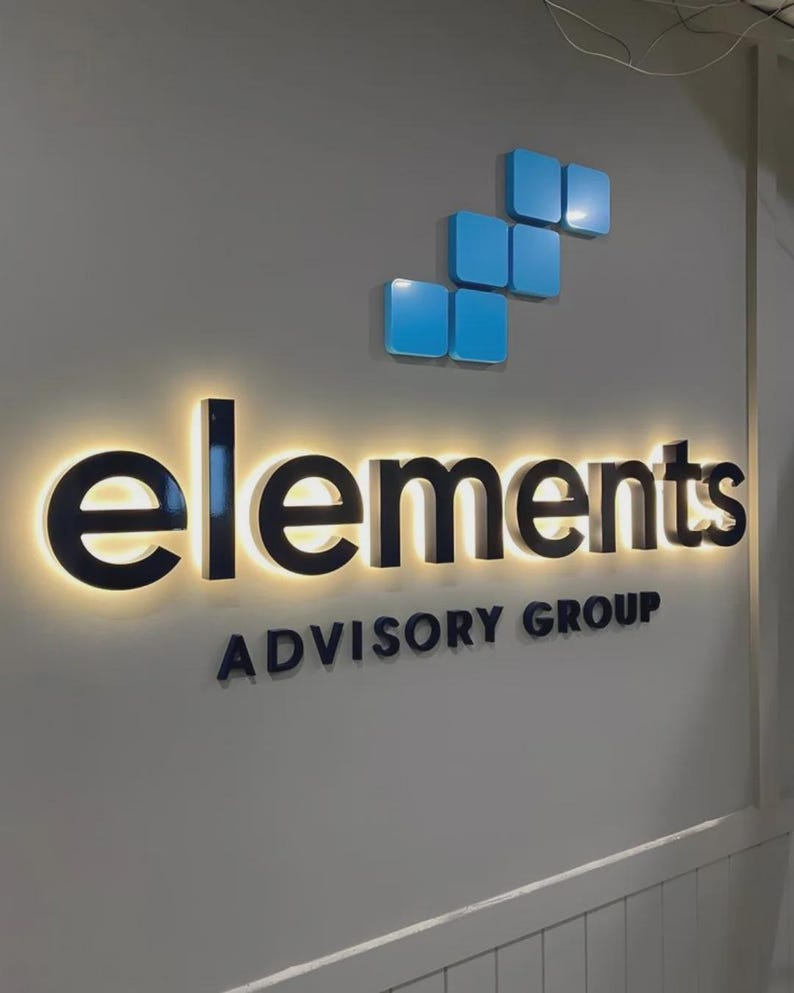 Salon Logo Sign, Small Business Sign, 3D Metal Letters, Backlit Sign ...