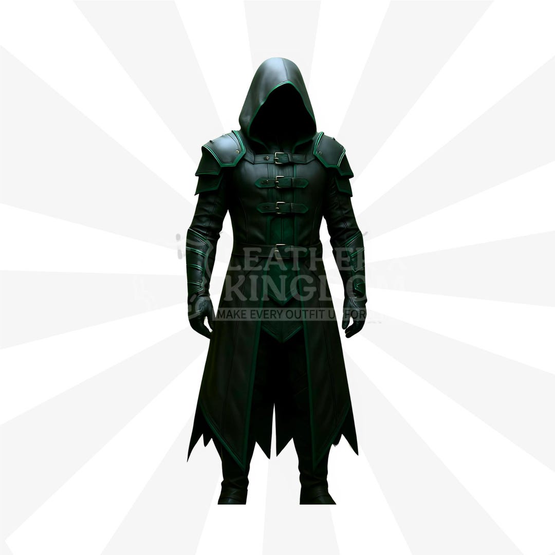 Black & Emerald Green Dark Reign Combat Assassin Leather Costume ...
