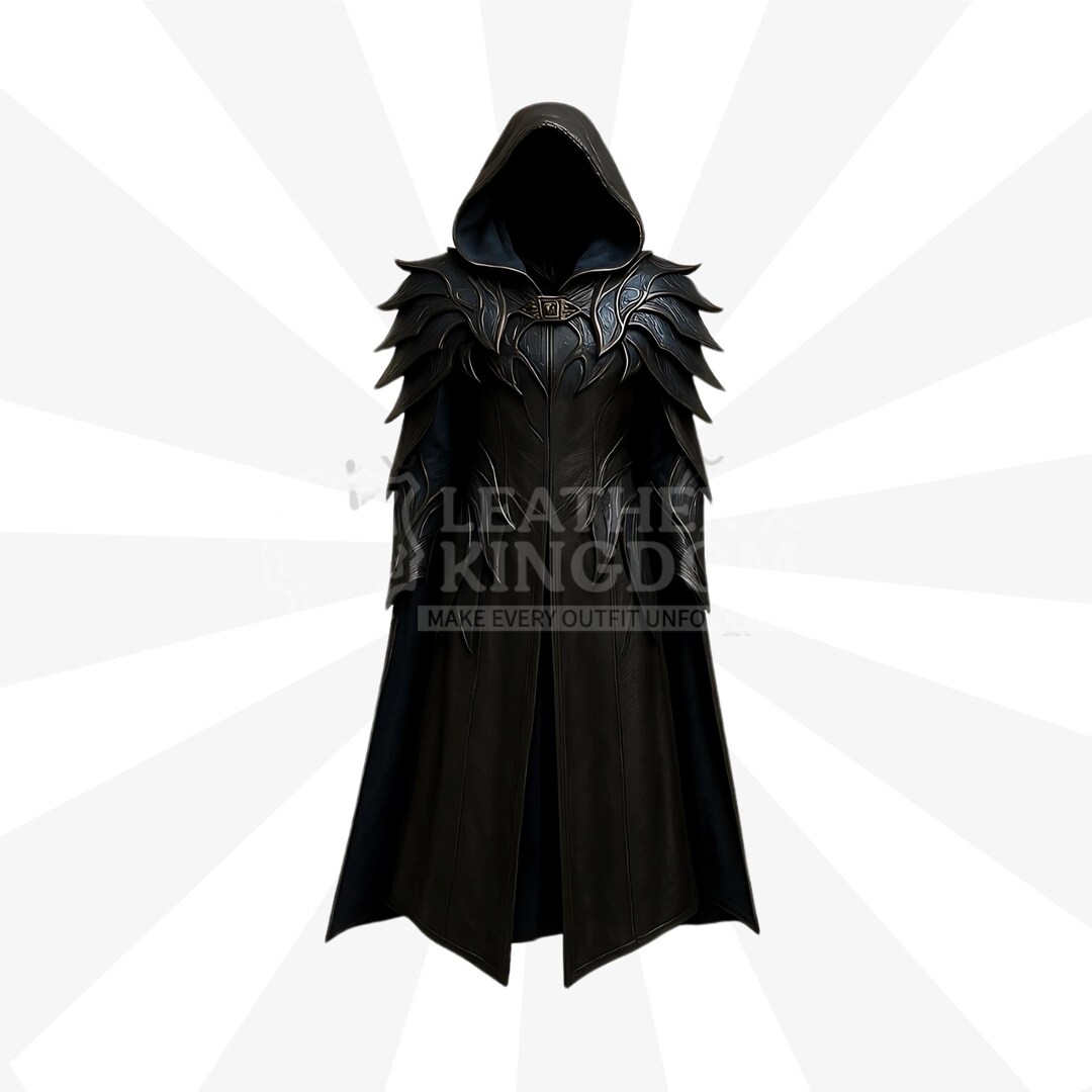 Gravehunter Venom Knight Leather Black Gothic Cloak Costume | Heavy ...