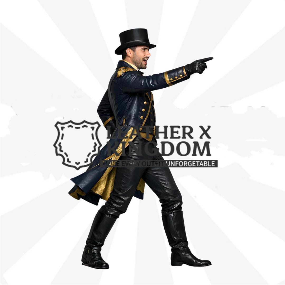 Men’s Ringmaster Tailcoat Leather Jacket Costume | Circus Showman ...