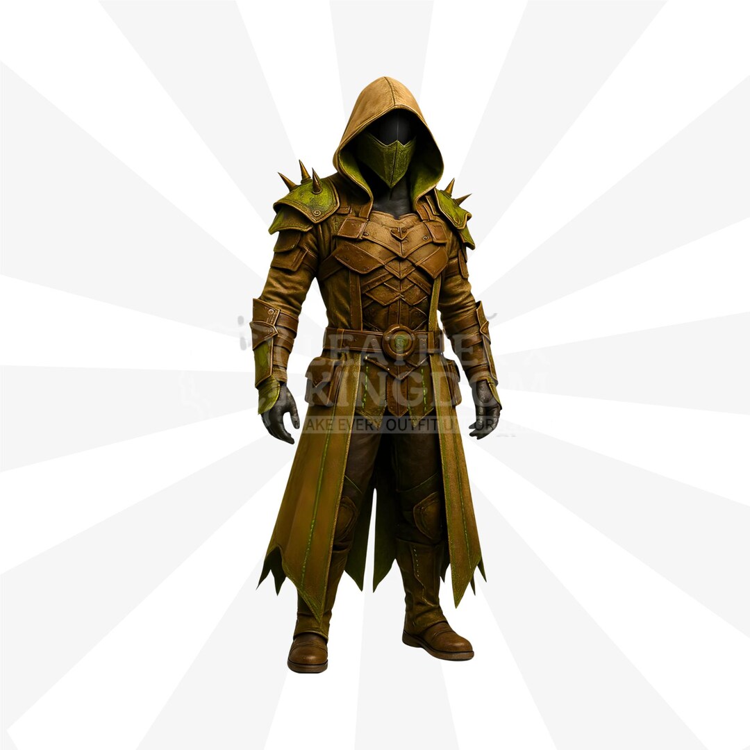 Emerald Rogue Assassin Leather War Coat | Spiked Medieval Wizard Robe ...