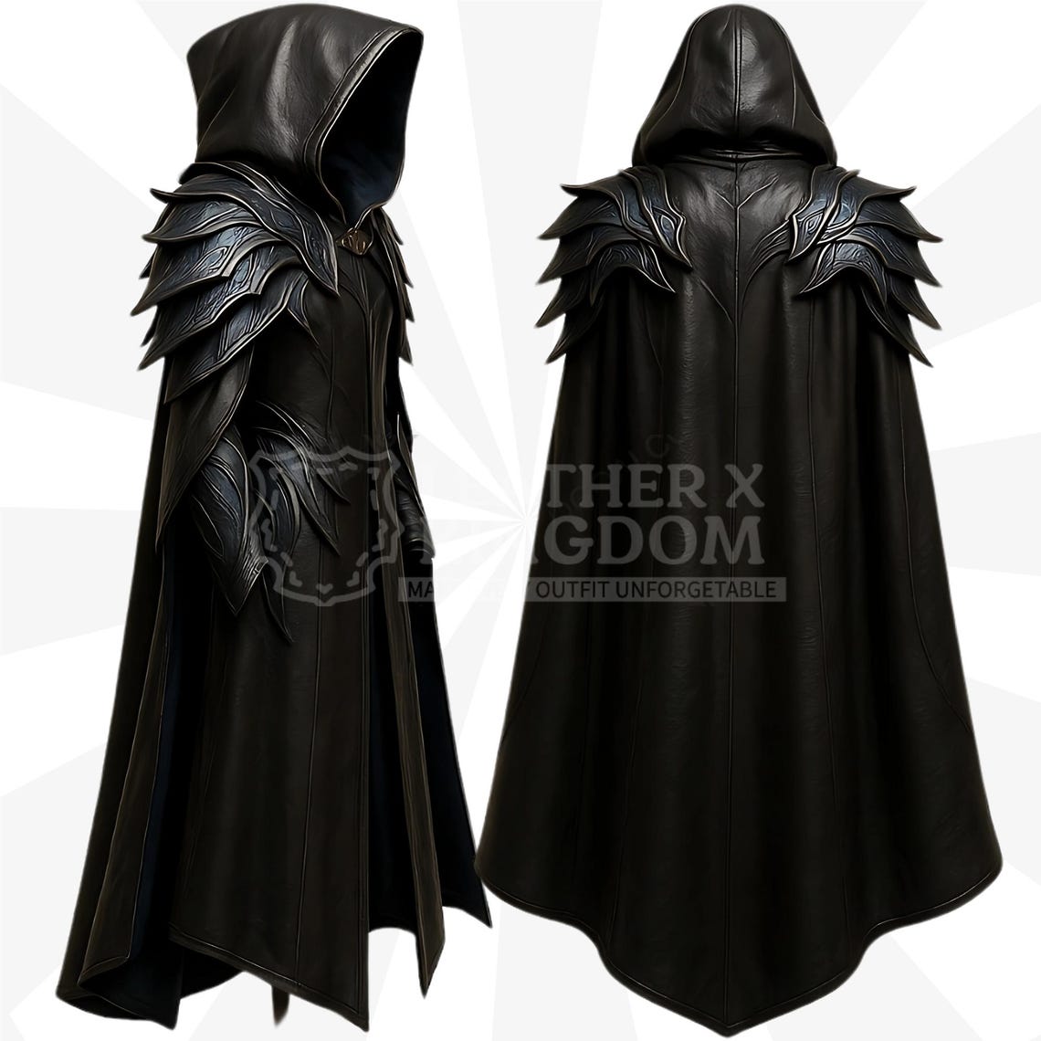 Gravehunter Venom Knight Leather Black Gothic Cloak Costume | Heavy ...