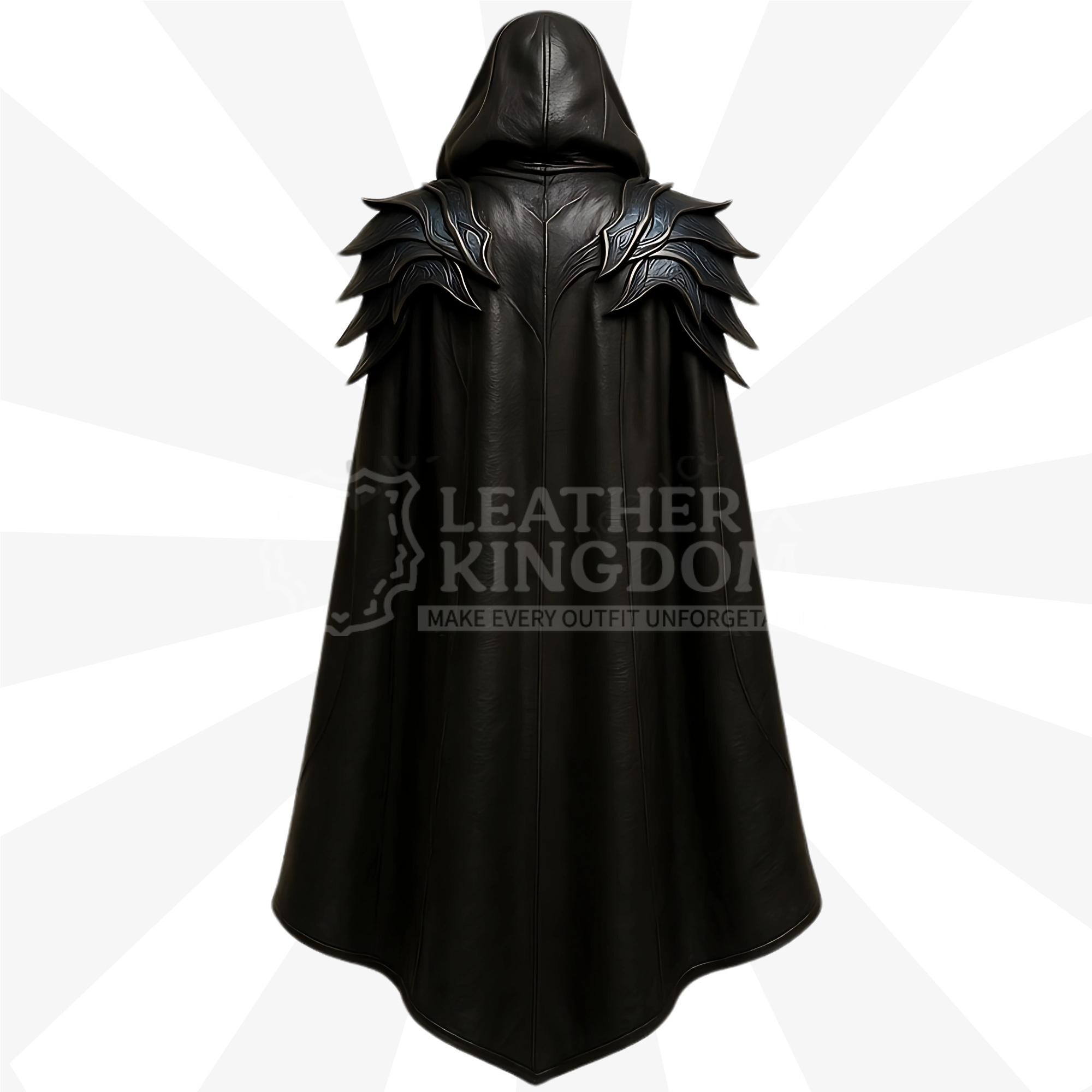 Gravehunter Venom Knight Leather Black Gothic Cloak Costume | Heavy ...