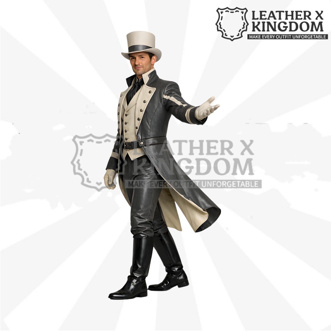 Men’s Ringmaster Suede Leather Tailcoat | Circus Showman Steampunk ...