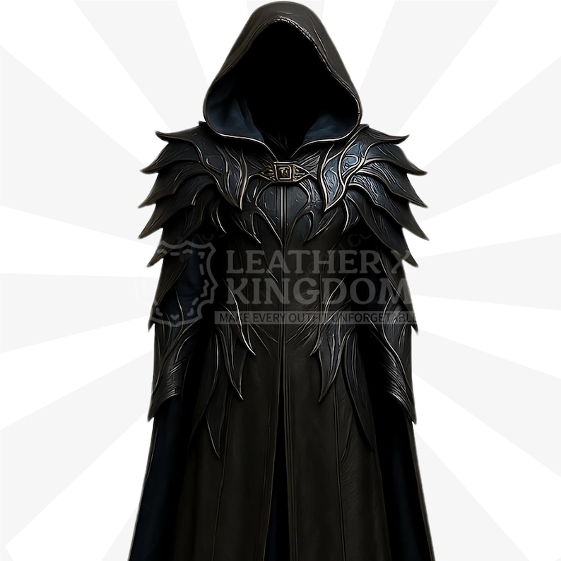 Gravehunter Venom Knight Leather Black Gothic Cloak Costume | Heavy ...