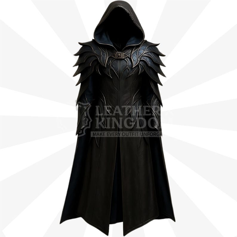 Gravehunter Venom Knight Leather Black Gothic Cloak Costume | Heavy ...
