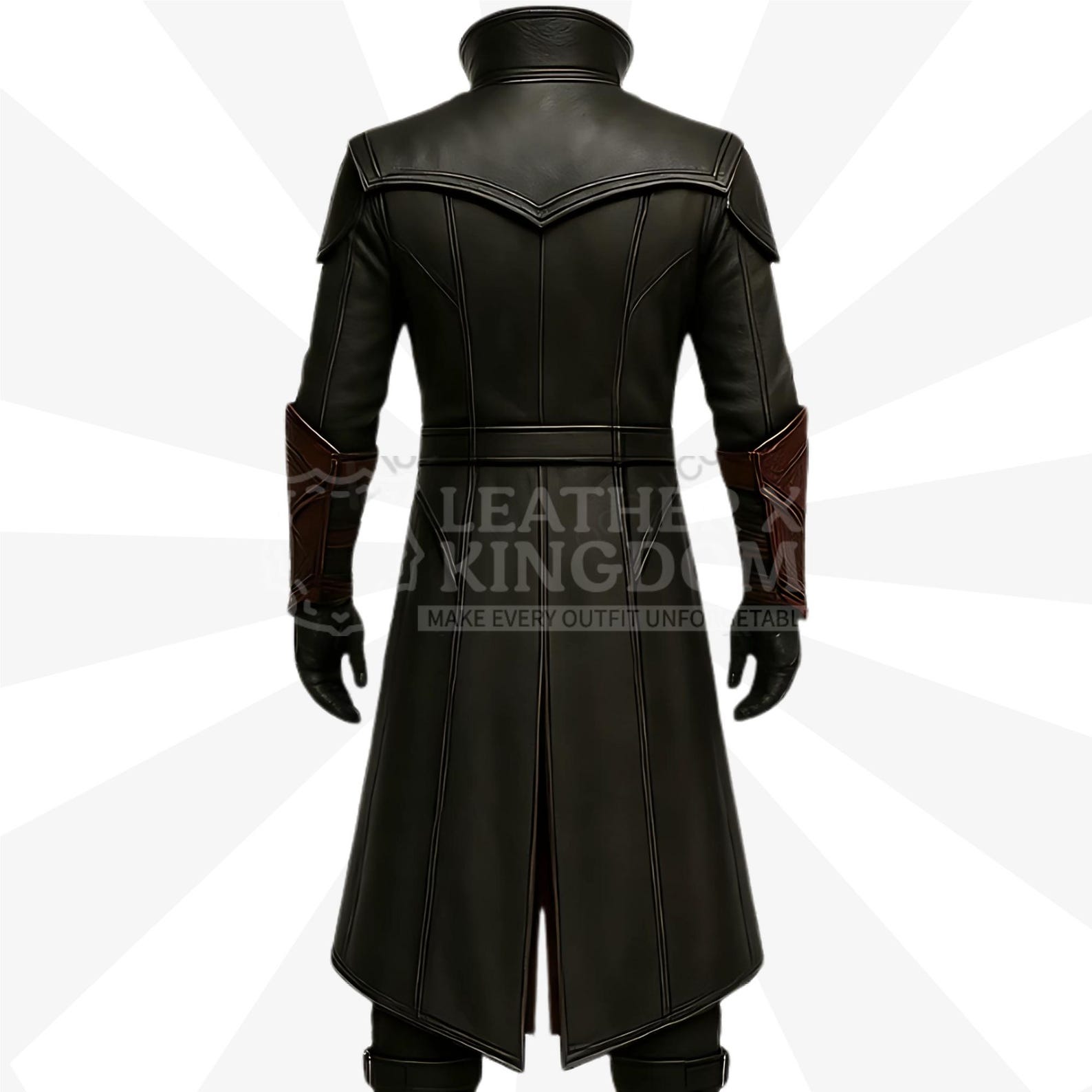 Dreadfang Elite Raider Black & Rust Gothic Leather Overcoat | Brutal ...