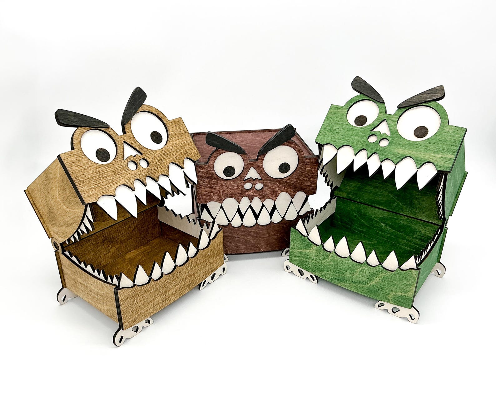 Googly Eyed Monster Box: Hand-stained Wooden Keepsake Storage - Etsy
