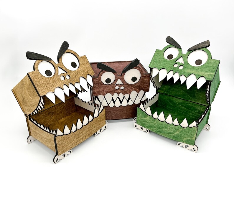 Googly Eyed Monster Box: Hand-stained Wooden Keepsake Storage - Etsy