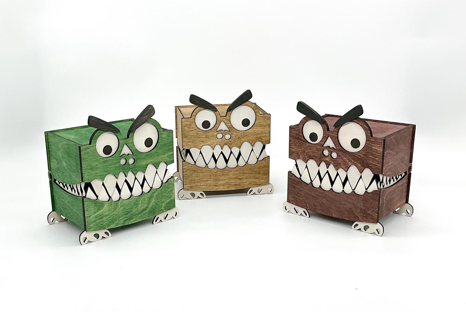 Googly Eyed Monster Box: Hand-stained Wooden Keepsake Storage - Etsy