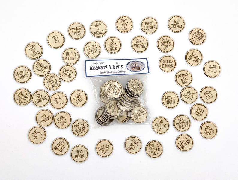 Reward Tokens: Wooden Chore Coins, Candy-free Incentives - Etsy