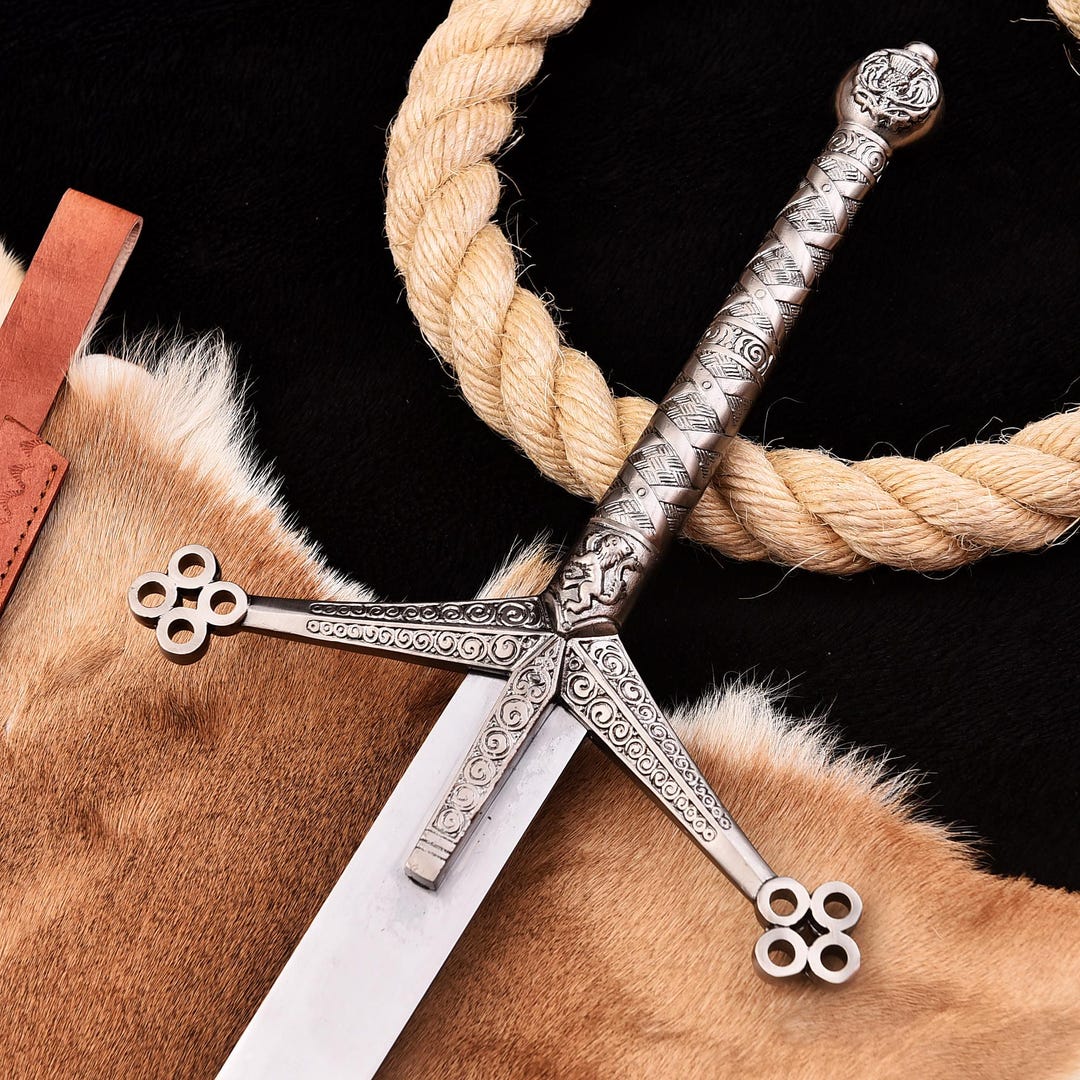 Medieval Longsword, Handmade Carbon Steel Sword, Knight Crusader Sword ...