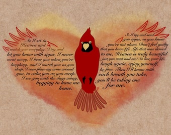 Cardinal Poem | Etsy