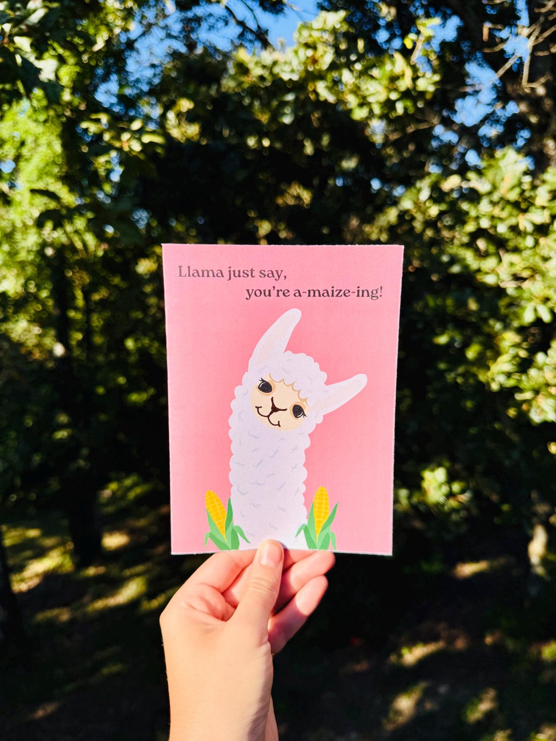 Printable Llama Greeting Card – “llama Just Say You’re A-maize-ing ...