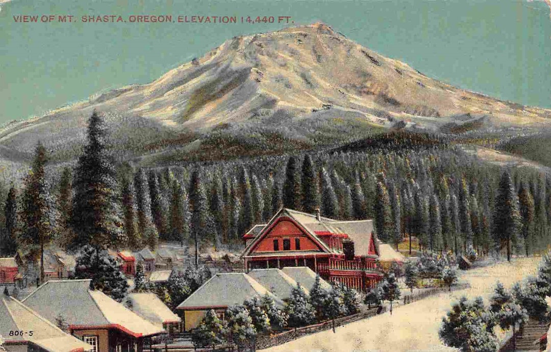 Mt Shasta California Seen From Oregon 1910c Postcard - Etsy