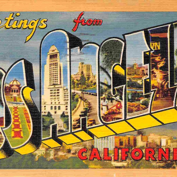 Los Angeles Postcard - Etsy