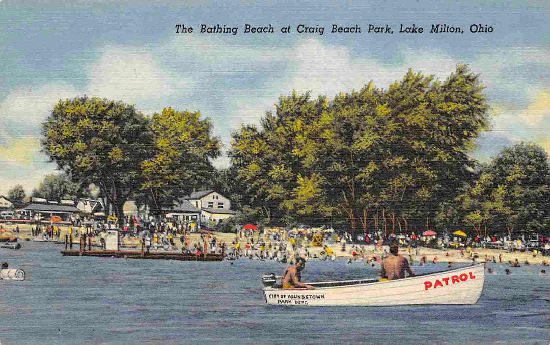 Bathing Beach Lifeguard Patrol Boat Craig Beach Park Lake Milton Ohio ...