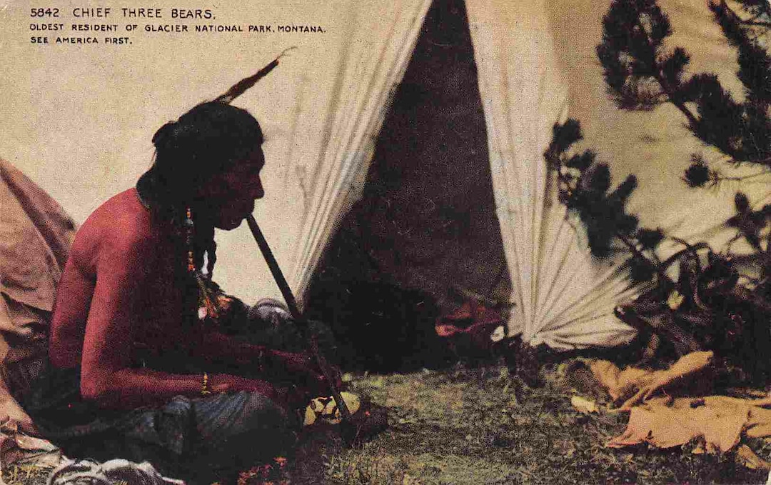 Chief Three Bears Native American Oldest Resident Glacier National Park ...