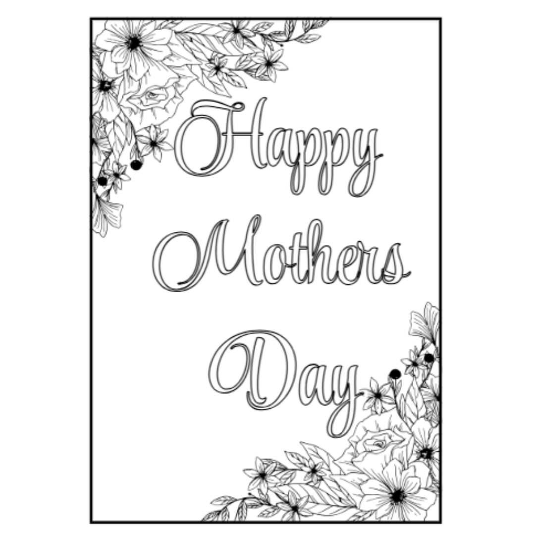 10 Printable Cards to Colour for Mother's Day, Australian UK Spelling ...