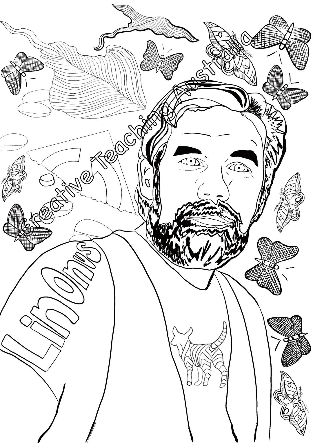 Colouring Page Lin Onus Artist Portrait, Coloring Page - Etsy