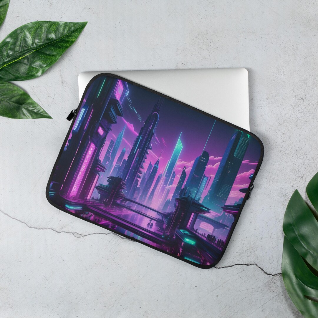 Cyberpunk Cityscape AI Art Laptop Sleeve - Etsy