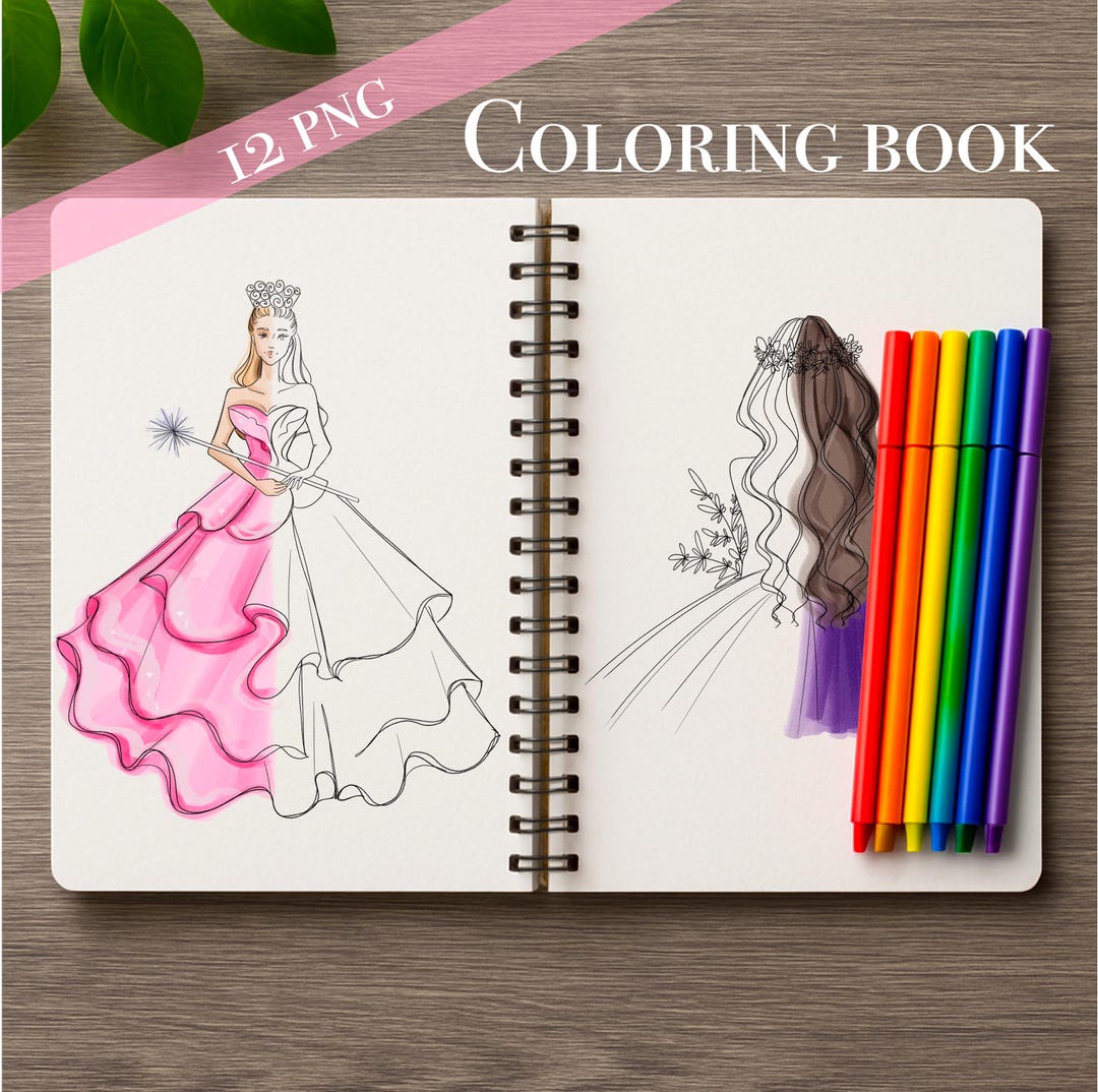 Digital Fashion Illustration Coloring Book for Digital or Print Use - Etsy