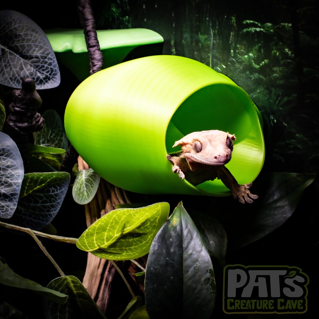 Large Side Hide Magnetic Gecko Creature Cave - Reptile Cave Hide ...