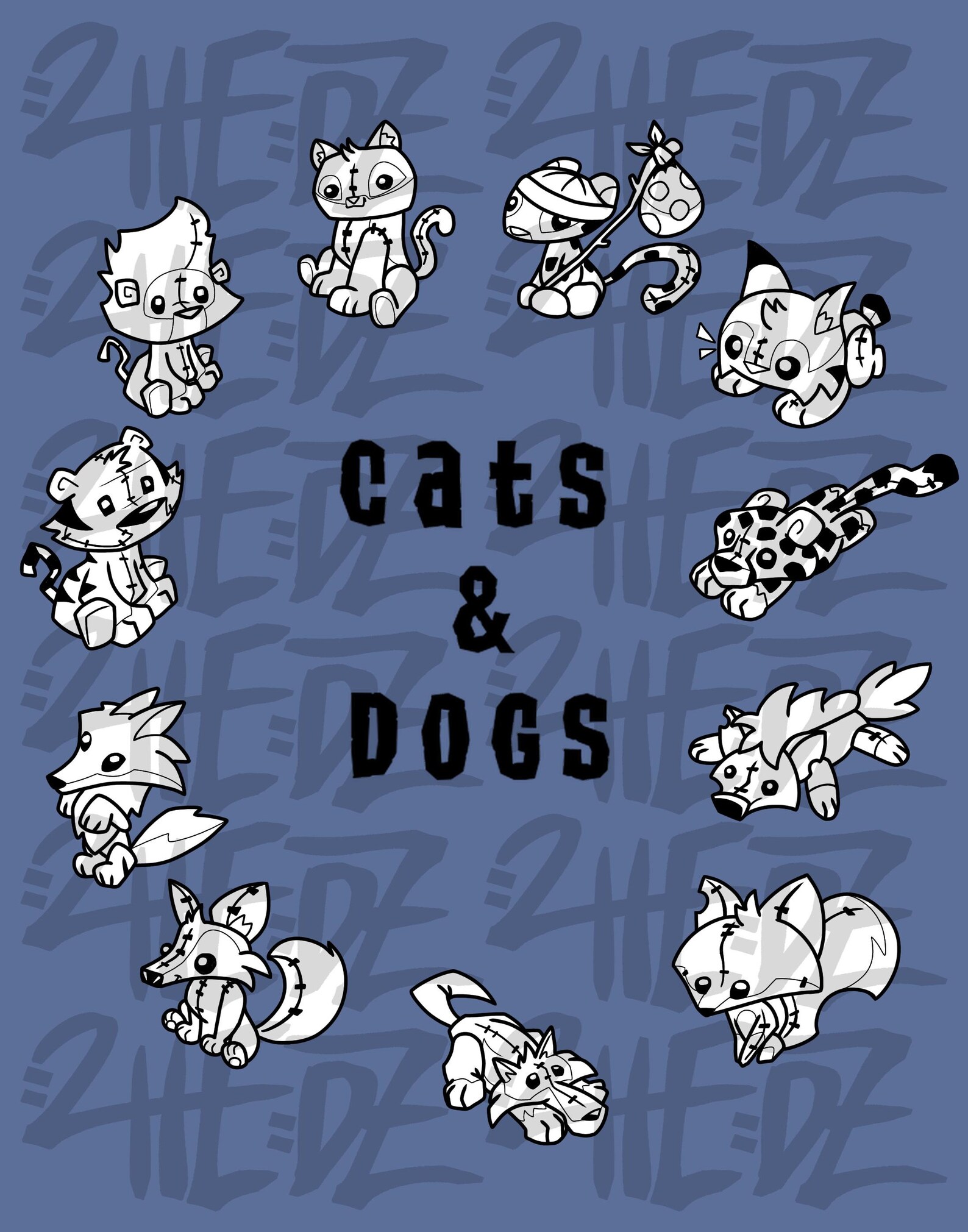 Animal Jam Style Plushie Tattoo Flash Coloring Sheets ALL - Etsy