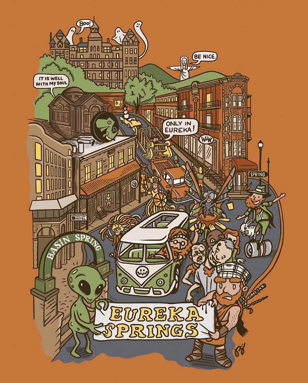 Only in Eureka Art Print 8x10 - Eureka Springs Arkansas Souvenir - Etsy