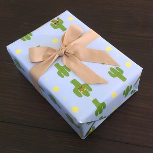 Cactus Gift Wrapping Paper Plant Lady Succulent Gift Wrap Desert Cactus ...