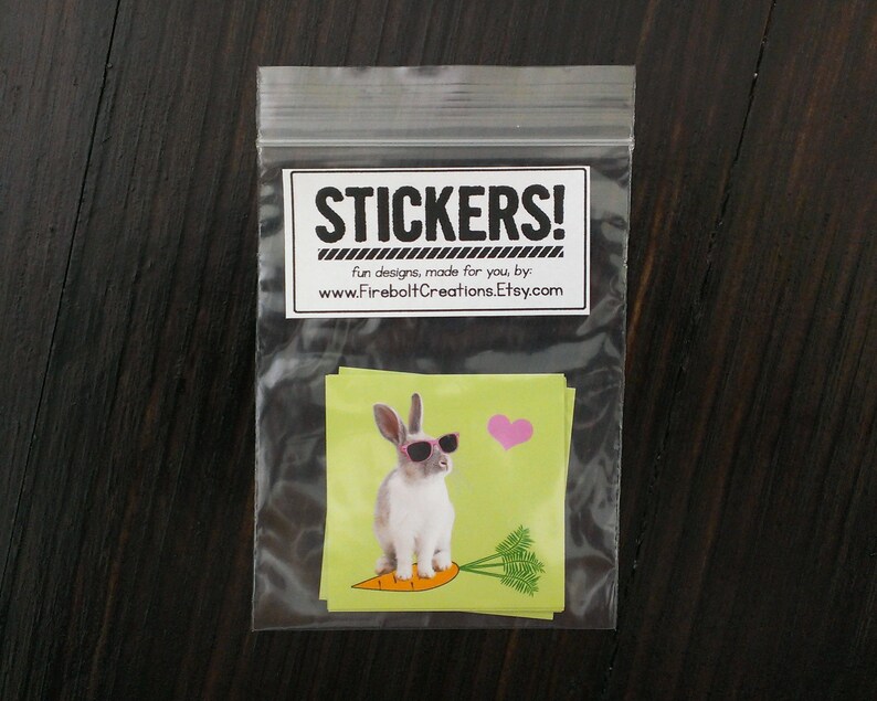 Rabbit Stickers Rabbit Lover Gift Bunny Party Favors Easter - Etsy