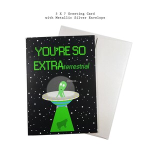 Alien Greeting Card, Galaxy, Funny Birthday Card, Outerspace ...