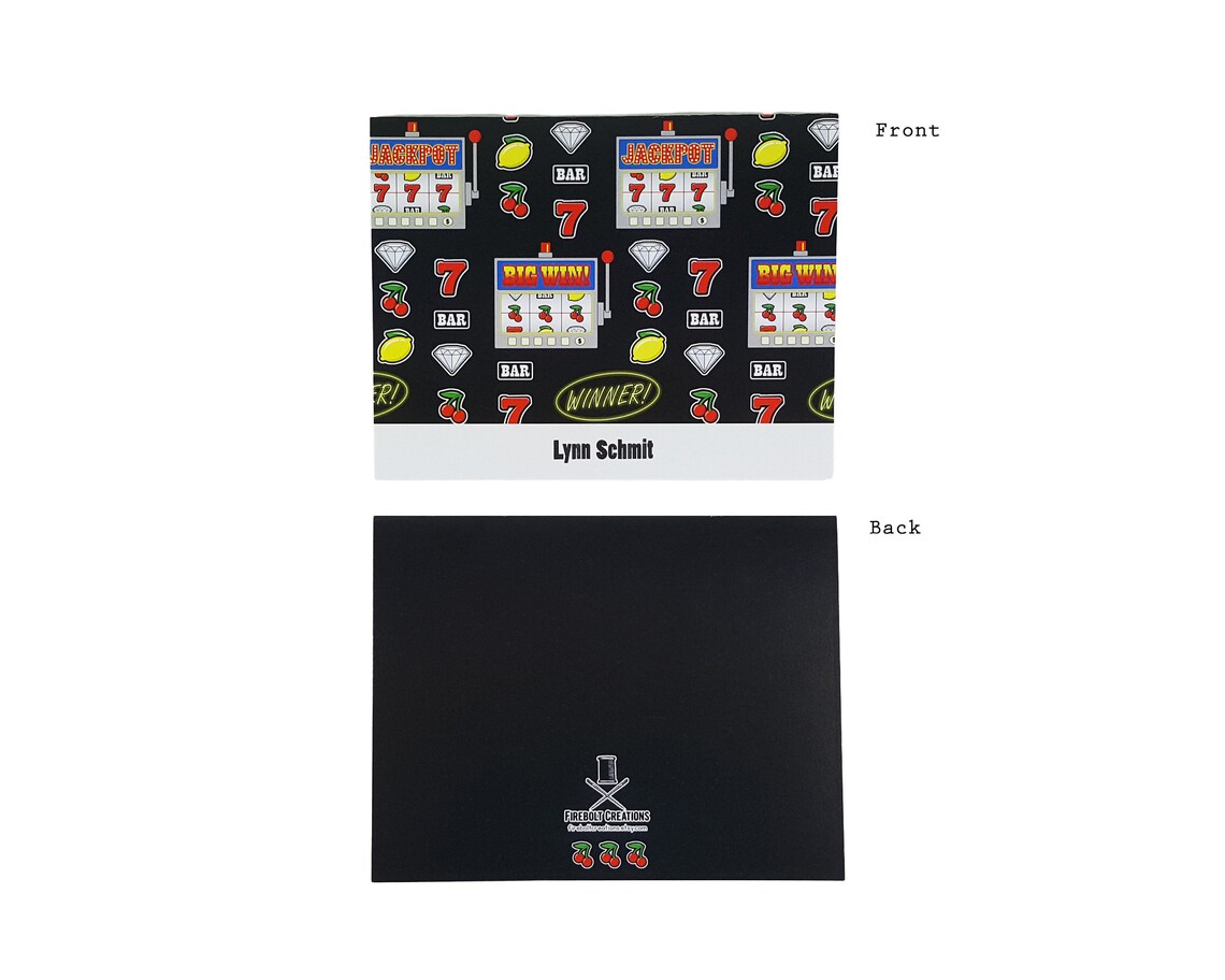 Casino Personalized Stationary Slot Machine Thank You Cards | Etsy