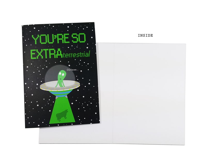 Alien Greeting Card Galaxy Funny Birthday Card Outerspace - Etsy