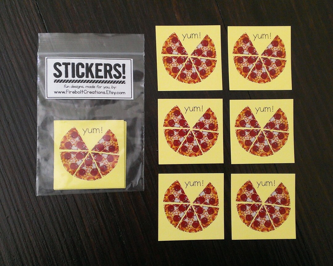 Pizza Sticker Pack Food Stickers Foodie Gift Pizza Gifts Pizza Party ...