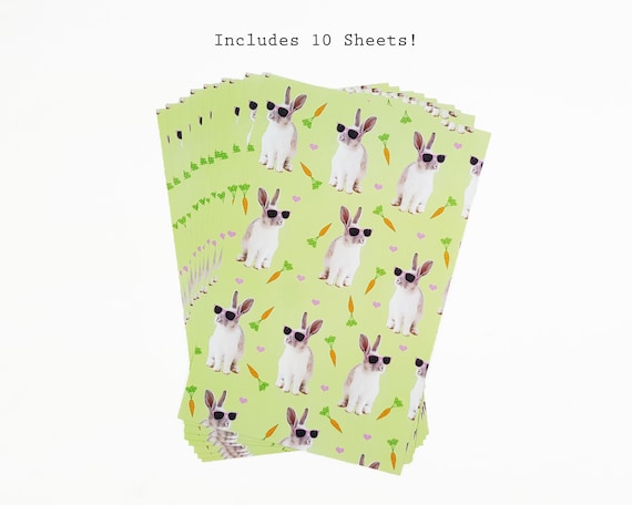 Bunny Scrapbook Paper Rabbit Easter Decoupage Paper Nursery - Etsy