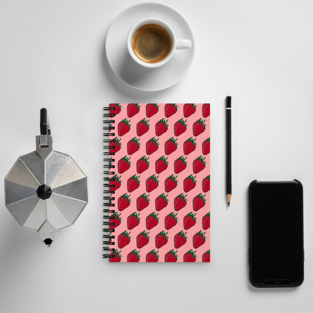 Strawberry Notebook, Fruit Notebook, A5 Dot Journal, Food Notebook ...