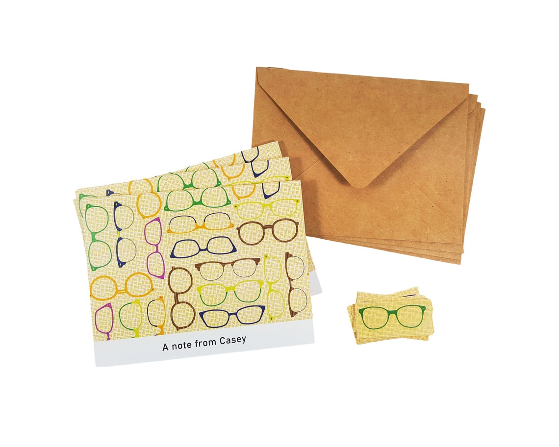 Glasses Stationary optometry note cards optometrist thank you | Etsy