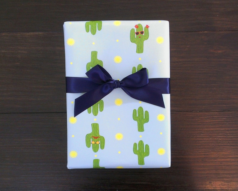 Cactus Gift Wrapping Paper Plant Lady Succulent Gift Wrap Desert Cactus ...