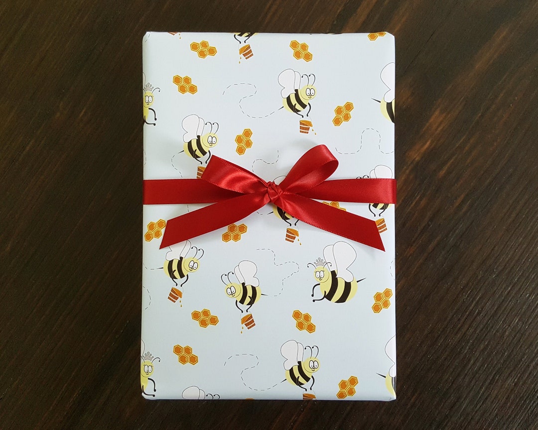 Honeybee Wrapping Paper Queen Bee Gift Wrap Bumble Bee Gift Wrapping ...