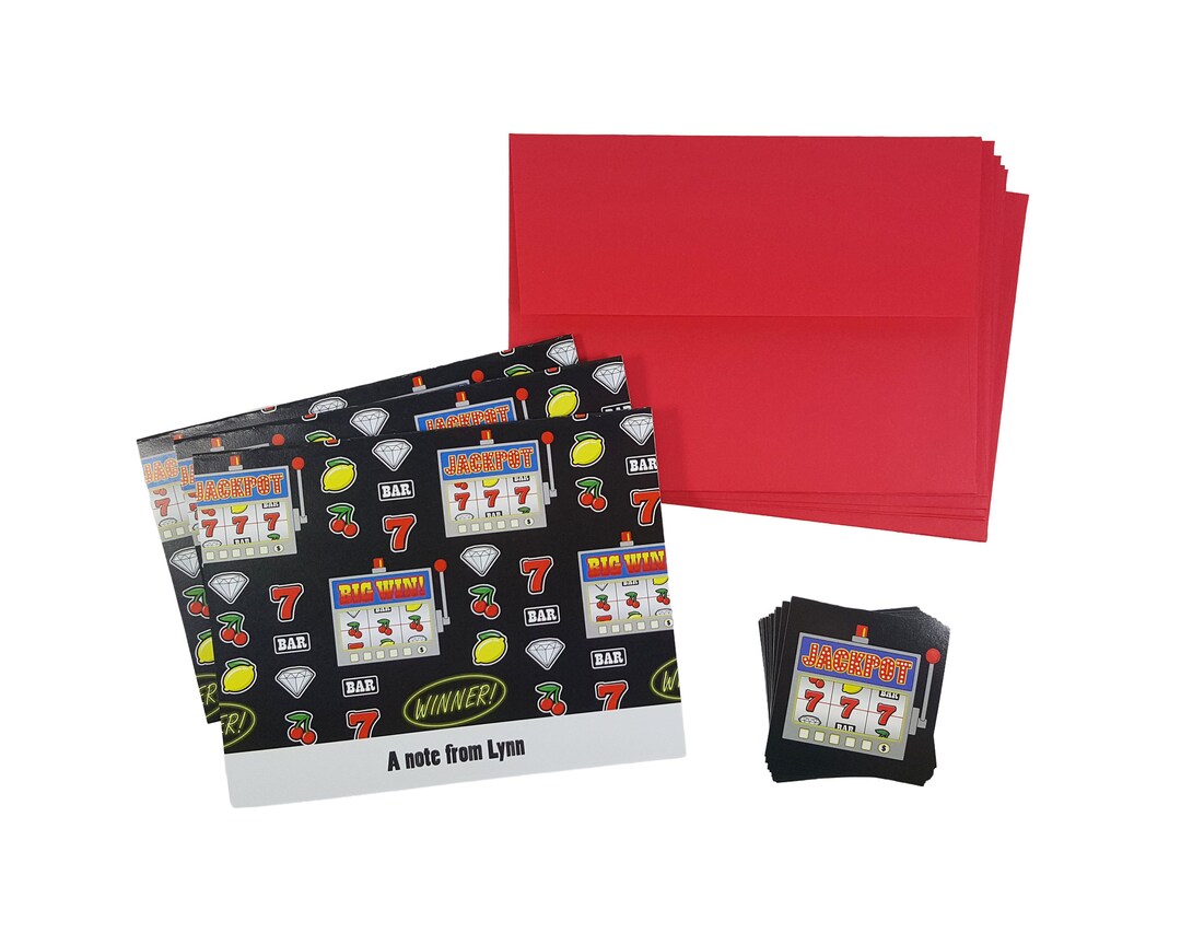 Casino Personalized Stationary Slot Machine Thank You Cards - Etsy