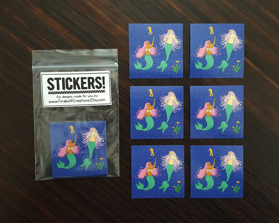 Mermaid Stickers Sticker Pack Cute Stickers Envelope Seals Laptop ...