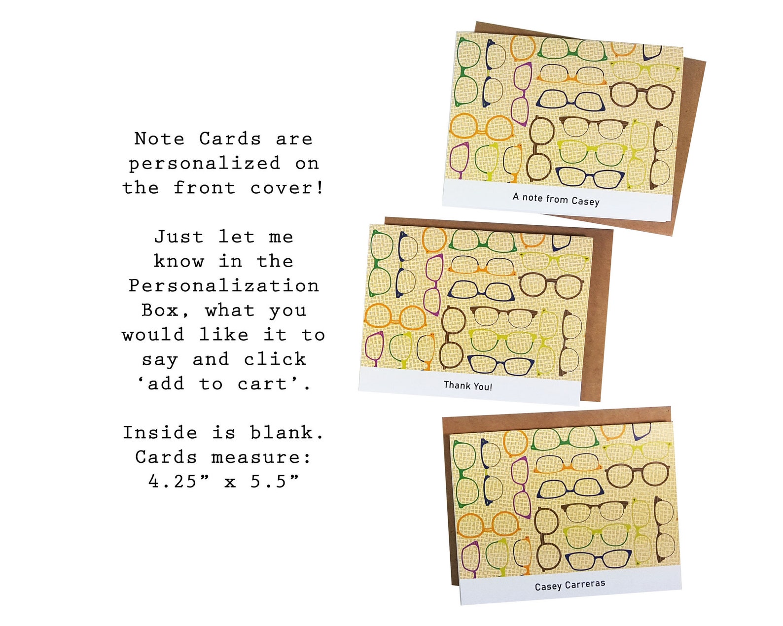 Glasses Stationary Optometry Note Cards Optometrist Thank You - Etsy