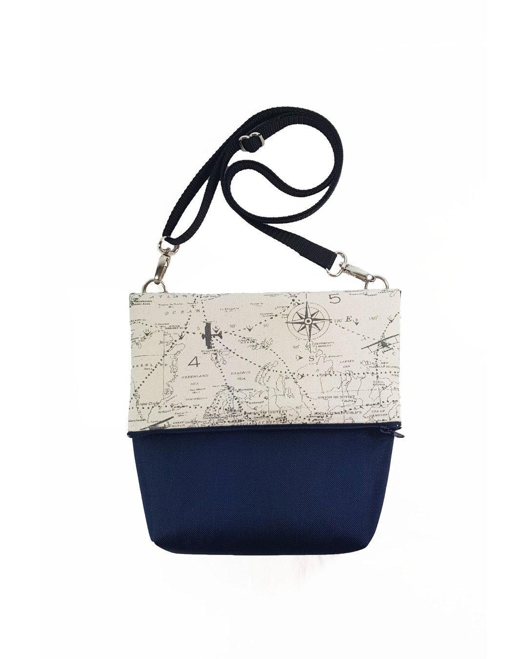 Airplane Purse World Map Crossbody Purse Navy Blue Handbag Pilot Gift ...